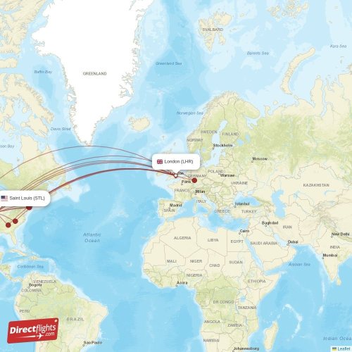 Direct flights from London to Saint Louis (LHR-STL) - Directflights.com