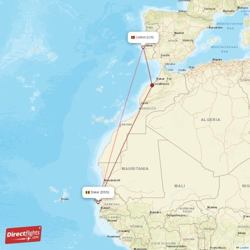 Direct flights from Lisbon to Dakar (LIS-DSS) - Directflights.com