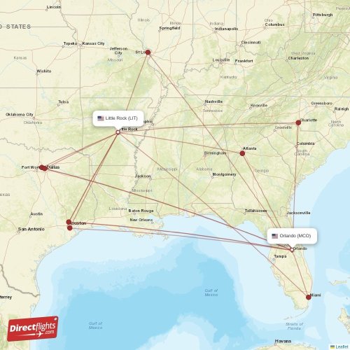 Direct flights from Little Rock to Orlando (LIT-MCO) - Directflights.com