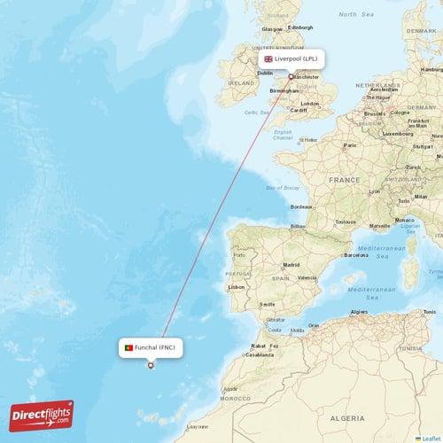 Direct flights from Liverpool to Funchal, LPL to FNC non-stop - Directflights.com