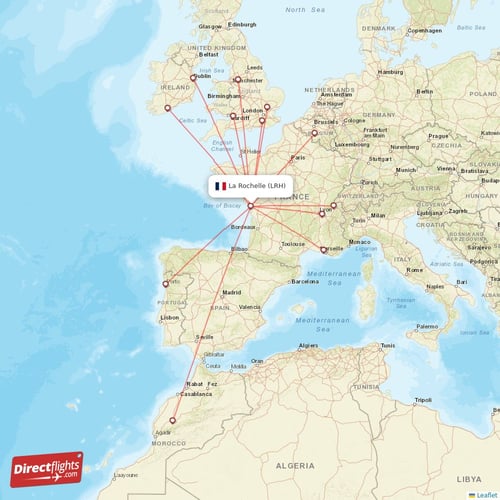 Direct flights from La Rochelle - 11 destinations - LRH, France ...
