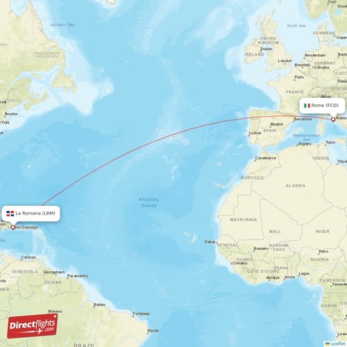 Direct flights from La Romana to Rome, LRM to FCO non-stop ...