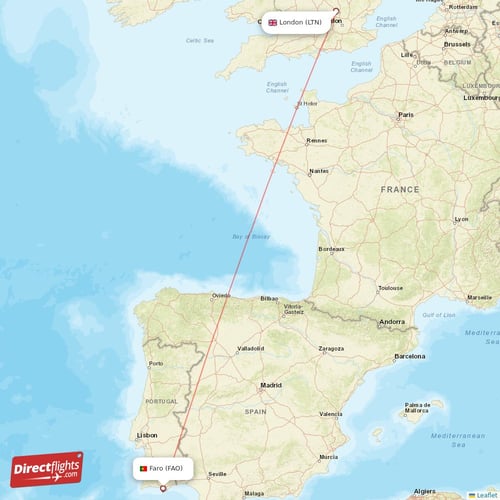 Direct flights from London to Faro, LTN to FAO non-stop - Directflights.com