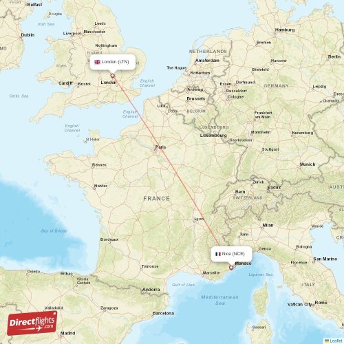 Direct flights from London to Nice, LTN to NCE non-stop - Directflights.com