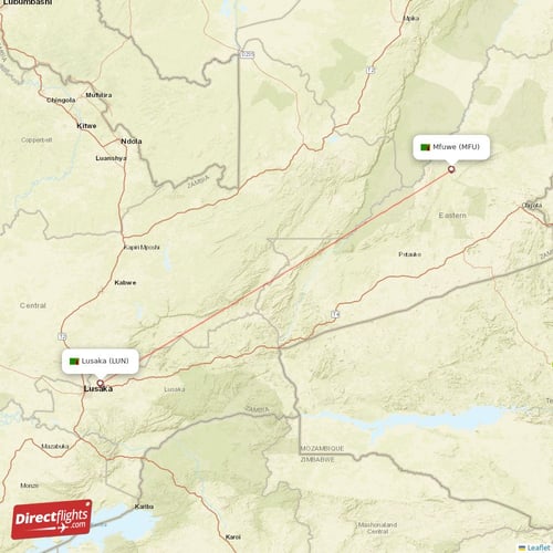 Direct flights from Lusaka to Mfuwe, LUN to MFU non-stop ...
