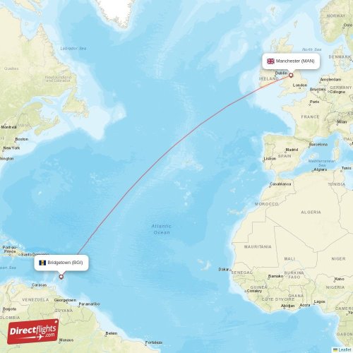 Direct flights from Manchester to Bridgetown (MAN-BGI) - Directflights.com