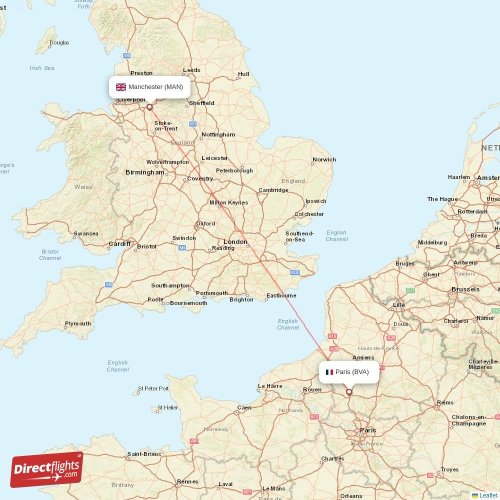 Direct flights from Manchester to Paris (MAN-BVA) - Directflights.com