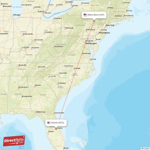 Direct flights from Orlando to Wilkes-Barre (MCO-AVP) - Directflights.com