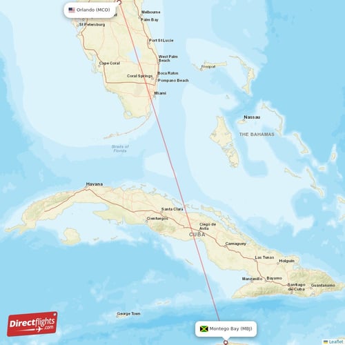Direct flights from Orlando to Montego Bay, MCO to MBJ non-stop - Directflights.com