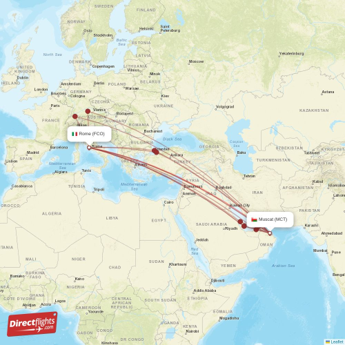 Direct flights from Muscat to Rome, MCT to FCO non-stop - Directflights.com