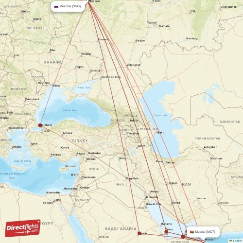 Direct flights from Muscat to Moscow, MCT to SVO non-stop ...