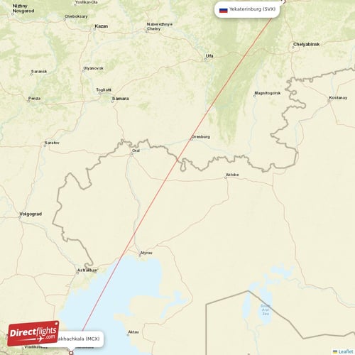 Direct flights from Makhachkala to Yekaterinburg (MCX-SVX ...