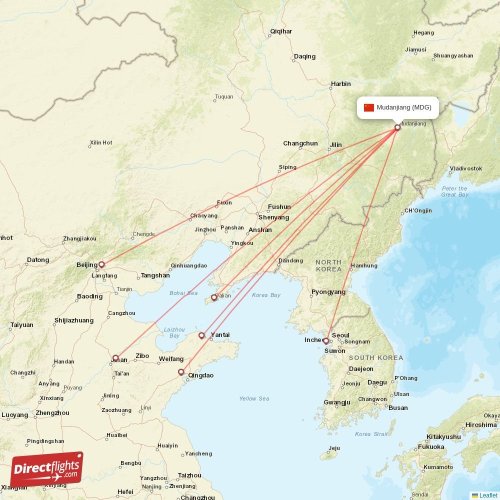 Direct flights from Mudanjiang - 4 destinations - MDG, China ...
