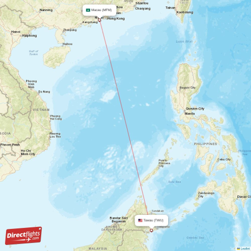 Direct flights from Macau to Tawau (MFM-TWU) - Directflights.com