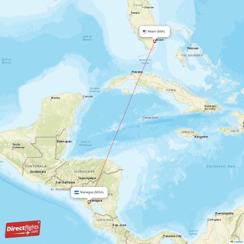 Direct flights from Miami to Managua (MIA-MGA) - Directflights.com