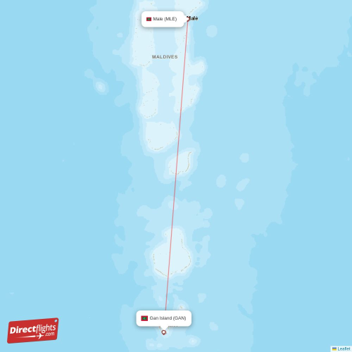 Direct flights from Male to Gan Island (MLE-GAN) - Directflights.com