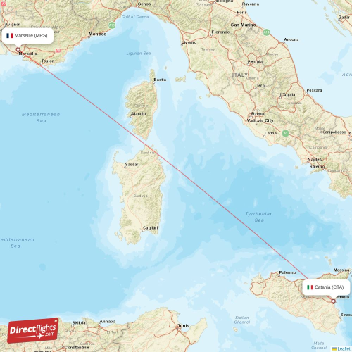 Direct flights from Marseille to Catania (MRS-CTA) - Directflights.com