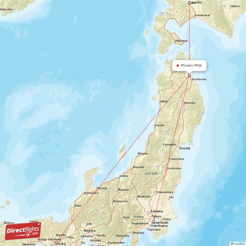 Direct flights from Misawa - 3 destinations - MSJ, Japan ...