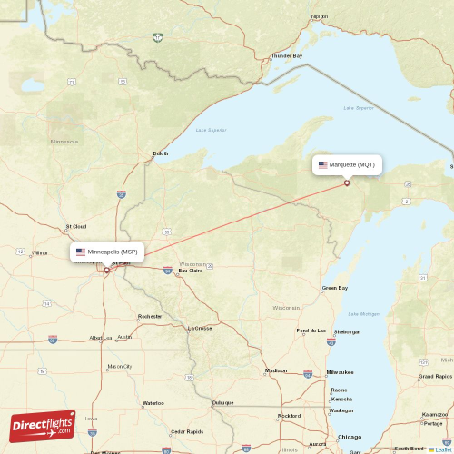 Direct flights from Minneapolis to Detroit, MSP to DTW non-stop - Directflights.com