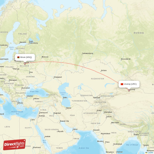 Direct flights from Minsk to Urumqi (MSQ-URC) - Directflights.com