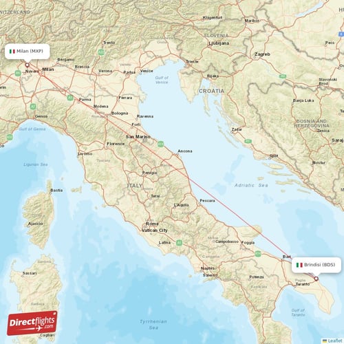 Direct flights from Milan to Brindisi, MXP to BDS non-stop ...