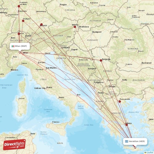 Direct flights from Milan to Heraklion, MXP to HER non-stop ...