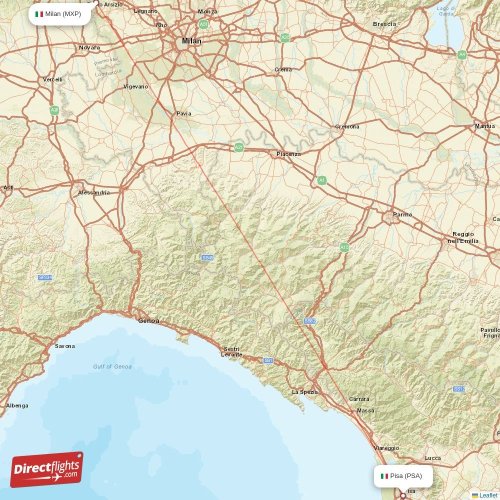 Direct flights from Milan to Pisa, MXP to PSA non-stop - Directflights.com