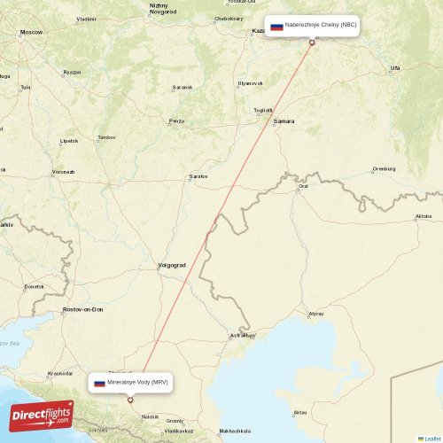 Direct flights from Naberezhnye Chelny to Mineralnye Vody (NBC-MRV ...