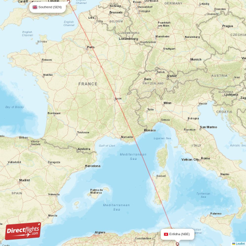 Direct flights from Enfidha to Southend (NBE-SEN) - Directflights.com