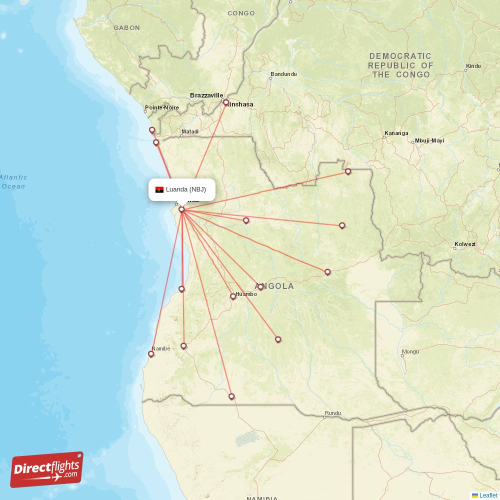 Direct flights from Luanda - 23 destinations - NBJ, Angola - Directflights.com