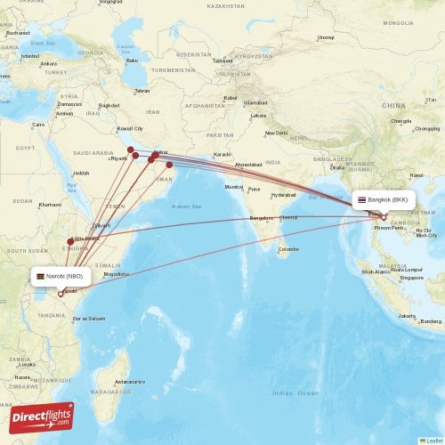 Direct flights from Nairobi to Bangkok, NBO to BKK non-stop ...