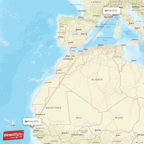 Direct flights from Nice to Dakar (NCE-DSS) - Directflights.com