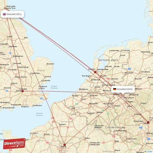 Direct flights from Newcastle to Berlin (NCL-BER) - Directflights.com