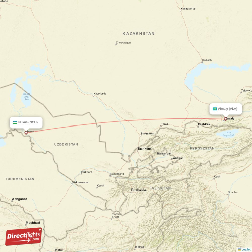 Direct flights from Nukus to Almaty (NCU-ALA) - Directflights.com