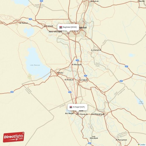 Direct flights from Al-Najaf to Baghdad, NJF to BGW non-stop ...
