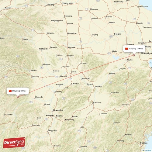 Direct flights from Nanjing to Dayong, NKG to DYG non-stop ...
