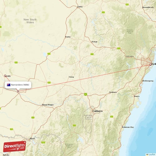 Direct flights from Narrandera - 2 destinations - NRA, Australia ...