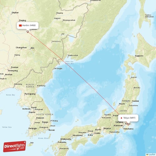 Direct flights from Tokyo to Harbin (NRT-HRB) - Directflights.com