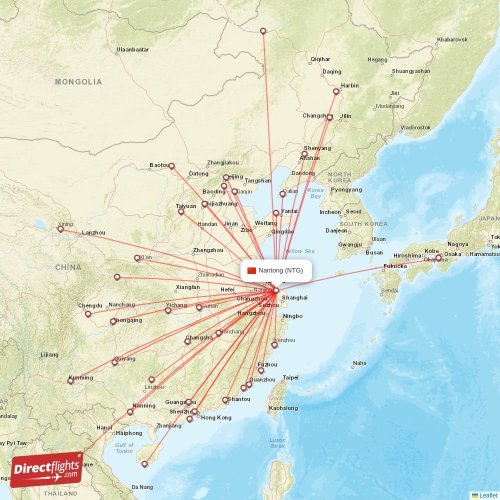 Direct flights from Nantong - 33 destinations - NTG, China ...