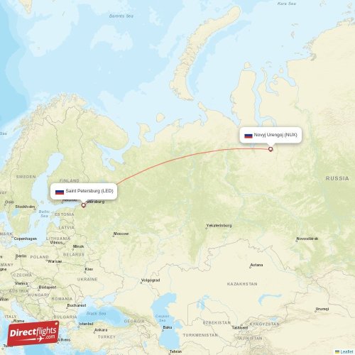 Direct flights from Novyj Urengoj to Saint Petersburg, NUX to LED non ...