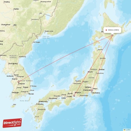 Direct flights from Obihiro - 3 destinations - OBO, Japan ...