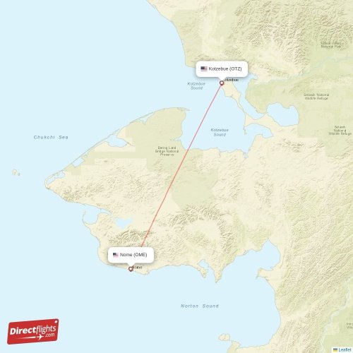 Direct flights from Nome to Kotzebue, OME to OTZ non-stop ...
