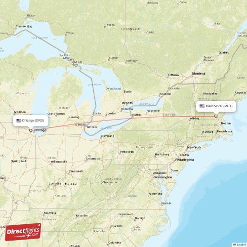 Direct flights from Chicago to Manchester (ORD-MHT) - Directflights.com