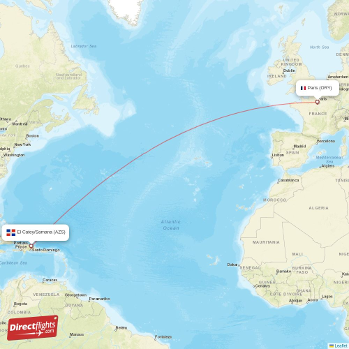Direct flights from Paris to El Catey/Samana, ORY to AZS non-stop ...