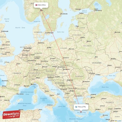 Direct flights from Oslo to Thira (OSL-JTR) - Directflights.com