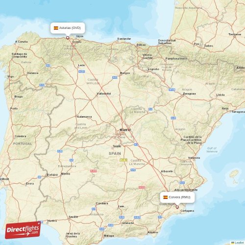 Direct flights from Asturias to Corvera, OVD to RMU non-stop ...