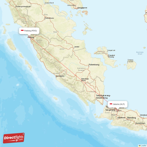 Direct flights from Padang to Jakarta (PDG-HLP) - Directflights.com