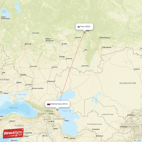 Direct flights from Perm to Makhachkala (PEE-MCX) - Directflights.com