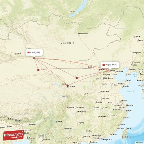 Direct flights from Beijing to Hami (PEK-HMI) - Directflights.com