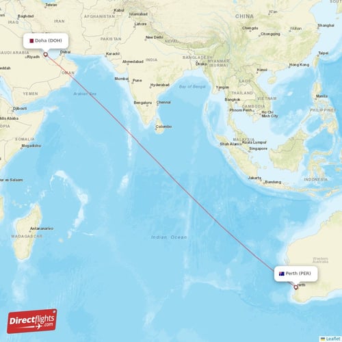Direct flights from Perth to Doha (PER-DOH) - Directflights.com